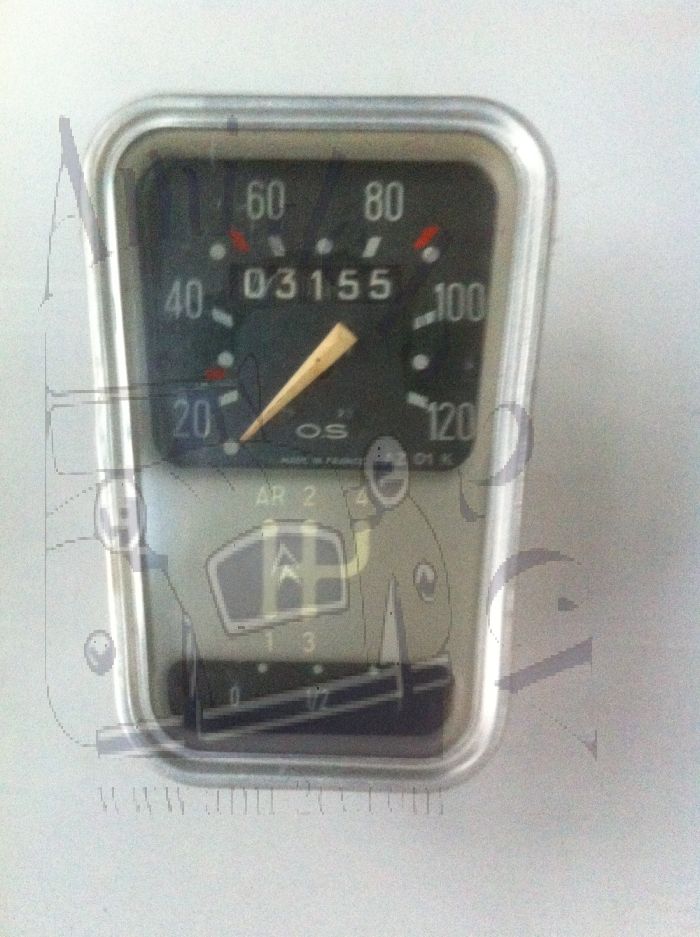 Compteur 2cv occasion marque OS gradué de 20 à 120 km/h avec grille de ...