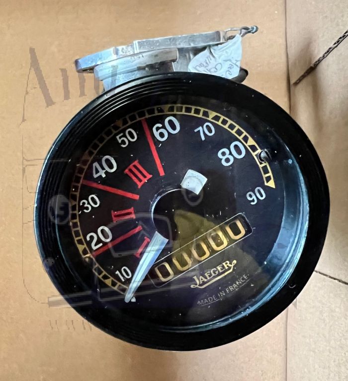 Compteur Jaeger gradué de 10 à 90 km/h pour 2cv entre 1955 et début 1957