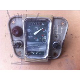 Compteur occasion 2cv Veglia gradué de 20 à 100 km/h avec sa platine